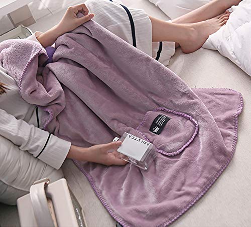 Cozy Fleece Wrap Shawl with Large Front Pockets - Keeps Hands and Shoulders Warm Wearable Blanket Throw Flannel Sherpa Cape for Women
