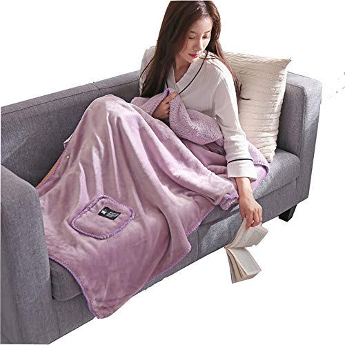 Cozy Fleece Wrap Shawl with Large Front Pockets - Keeps Hands and Shoulders Warm Wearable Blanket Throw Flannel Sherpa Cape for Women