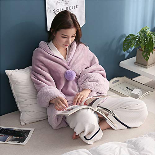 Cozy Fleece Wrap Shawl with Large Front Pockets - Keeps Hands and Shoulders Warm Wearable Blanket Throw Flannel Sherpa Cape for Women