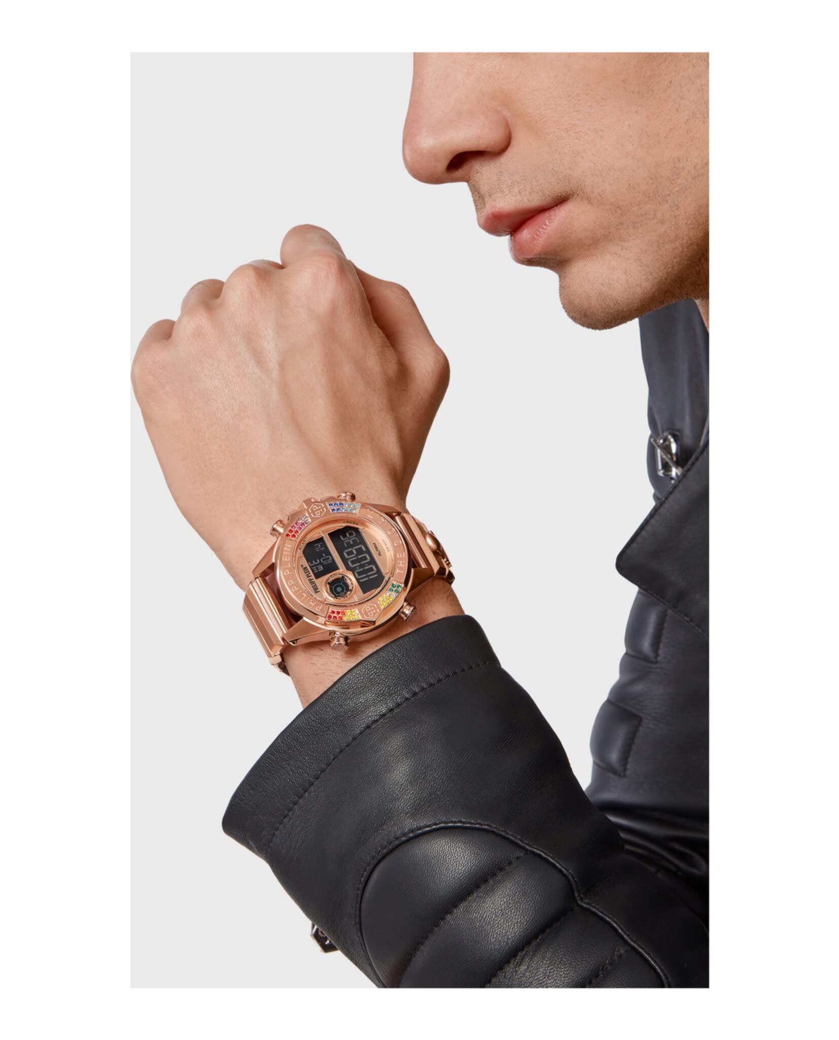 Philipp Plein The G.O.A.T. Collection Luxury Mens Watch Timepiece with a Rosegold Bracelet Featuring a Rose Gold Case and Rosegold Dial
