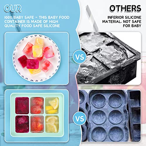 STARBRILLIANT Ice Cube Tray, Easy-Release Silicone Large Ice Moulds with Removeable LidsPerfect for Chilled DrinksFreezer, Baby Food, Whiskey and Cocktail, LFGB Certified (Set of 3(18 ice cubes))