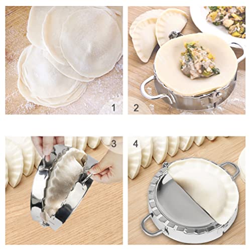 PAMISO Large Empanada Maker, 6 inch Empanada Seal with 7 Inch Dough Cutter Circle, Stainless Steel Empanada Press, Pastry Tools, Pocket Pie