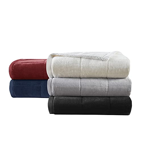 Madison Park Coleman Cozy Reversible Blanket, Luxury Plush All Season Down Alternative Cover for Bed, Couch and Sofa, King(108"x90"), Grey