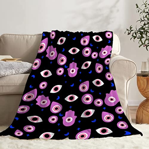 Todeyya Evil Eyes Blanket-Super Soft Flannel Fleece Blanket, Lightweight Microfiber Cozy Plush Blanket for Couch Sofa Gifts L 80x60 in for Adults