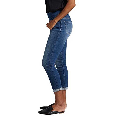 JAG Jeans Women's Amelia Mid Rise Pull On Slim Ankle Jeans, Kodiak Blue, 12
