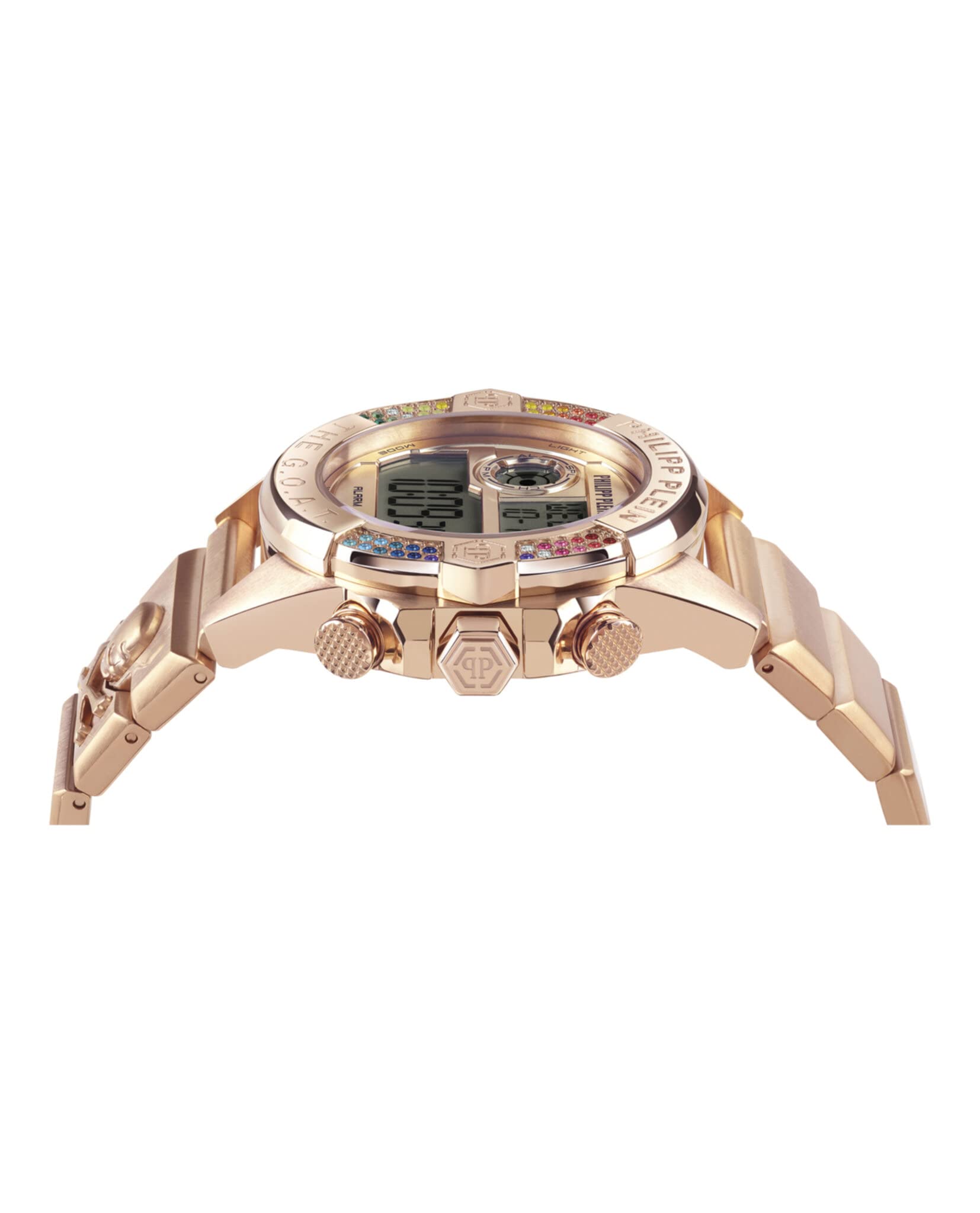 Philipp Plein The G.O.A.T. Collection Luxury Mens Watch Timepiece with a Rosegold Bracelet Featuring a Rose Gold Case and Rosegold Dial
