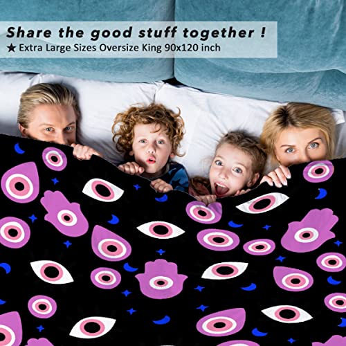 Todeyya Evil Eyes Blanket-Super Soft Flannel Fleece Blanket, Lightweight Microfiber Cozy Plush Blanket for Couch Sofa Gifts L 80x60 in for Adults