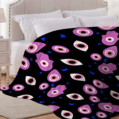 Todeyya Evil Eyes Blanket-Super Soft Flannel Fleece Blanket, Lightweight Microfiber Cozy Plush Blanket for Couch Sofa Gifts L 80x60 in for Adults