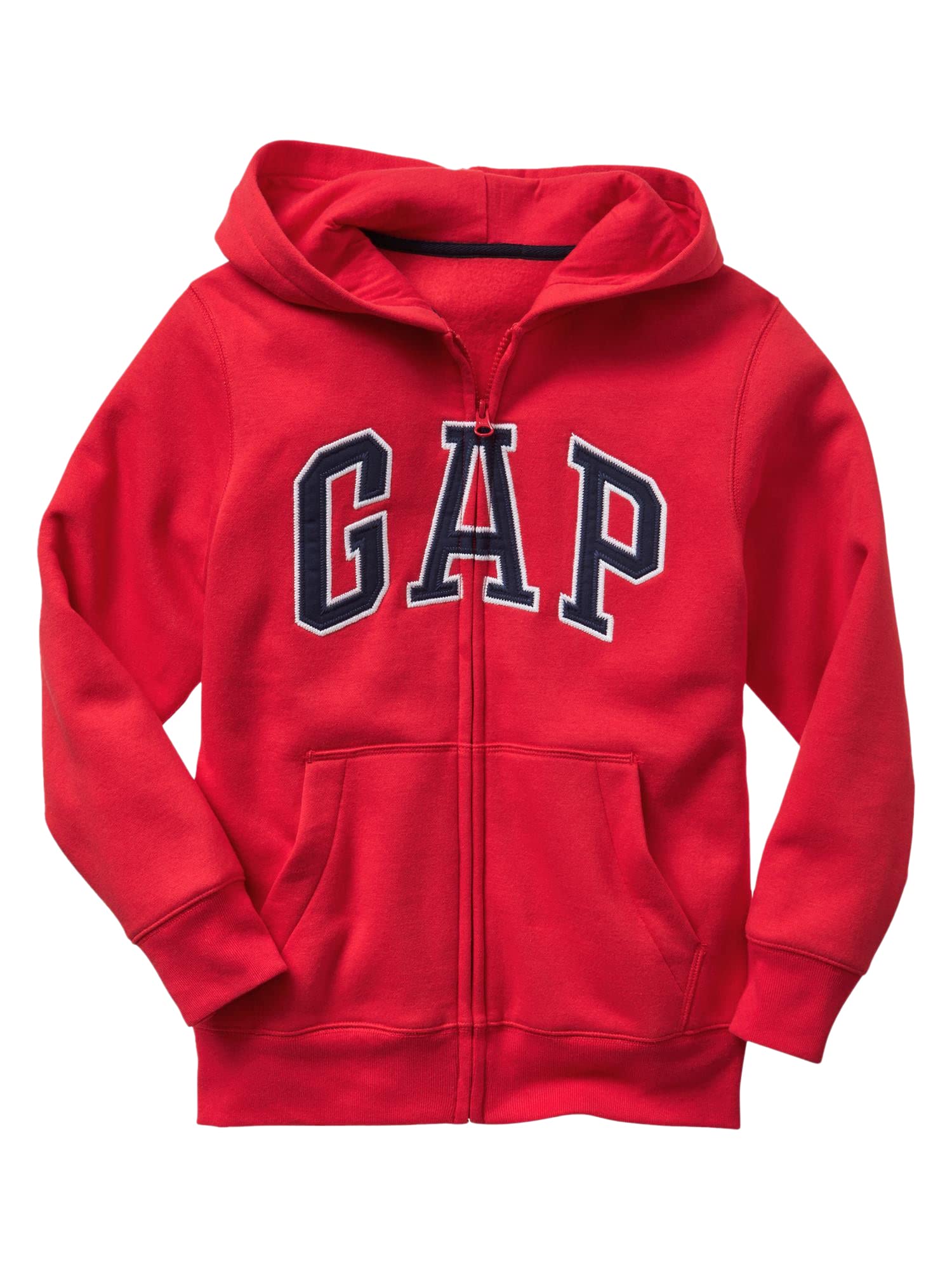 GAP boys Logo Hoodie Zip Sweatshirt, Pure Red V2, Small US