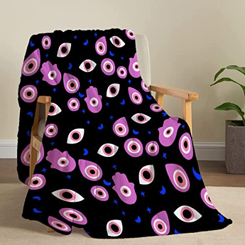 Todeyya Evil Eyes Blanket-Super Soft Flannel Fleece Blanket, Lightweight Microfiber Cozy Plush Blanket for Couch Sofa Gifts L 80x60 in for Adults