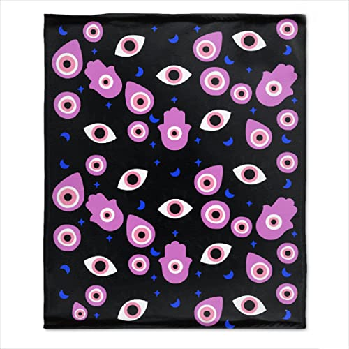Todeyya Evil Eyes Blanket-Super Soft Flannel Fleece Blanket, Lightweight Microfiber Cozy Plush Blanket for Couch Sofa Gifts L 80x60 in for Adults
