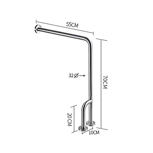 CRODY Bath Wall Attachment Handrails Grab Bar Rails Stainless Steel Curved Shower Grab Bar Wall Mounted Toilet Grab Rails with Legs Safety Floor-Standing Bathroom Handrail Multifunction Towel Rack/Rig