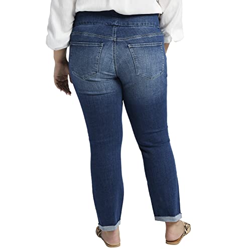JAG Jeans Women's Size Amelia Mid Rise Slim Ankle Pull-on Jeans, Med Wash Eae374, 22 Plus