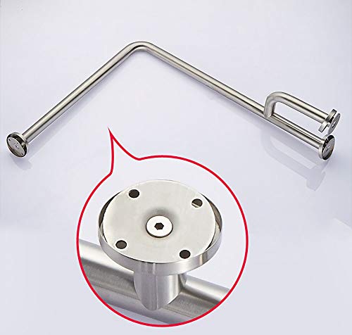 CRODY Bath Wall Attachment Handrails Grab Bar Rails Stainless Steel Curved Shower Grab Bar Wall Mounted Toilet Grab Rails with Legs Safety Floor-Standing Bathroom Handrail Multifunction Towel Rack/Rig