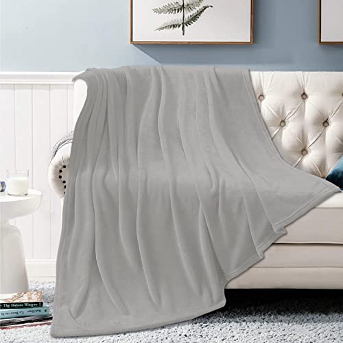 Angaja Light Grey Fleece Blanket Throw | Super Soft, Plush, Luxury Flannel Throw | for Bed, Sofa, Couch, Travel, Camping 40"x30"(XS) for pet