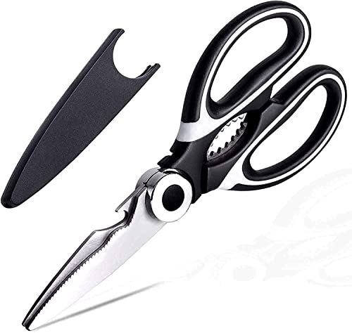 Kitchen Shears, Sharp Stainless Steel Kitchen Scissors, All-purpose Heavy Duty Scissors Essential in Kitchen Gadgets, Dishwasher Safe