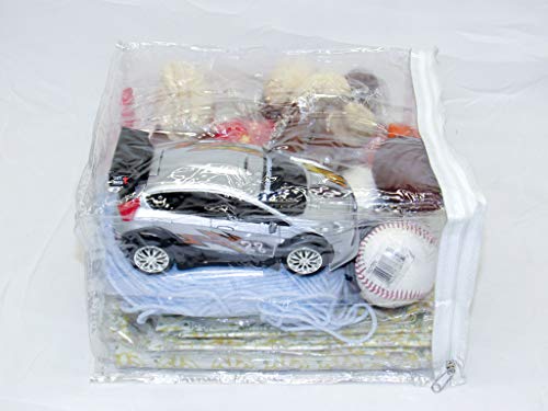 Oreh Homewares 4-Pack 9 x 11 x 7 Inch Clear Plastic Zippered Closet Storage Bags for Sweaters, Arts & Crafts, Toys and Much More!