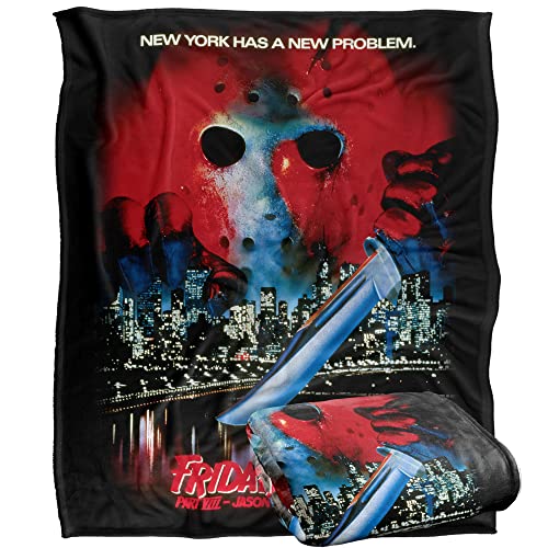 Friday The 13Th Blanket, 50"x60" Jason Takes Manhattan Poster Silky Touch Super Soft Throw Blanket