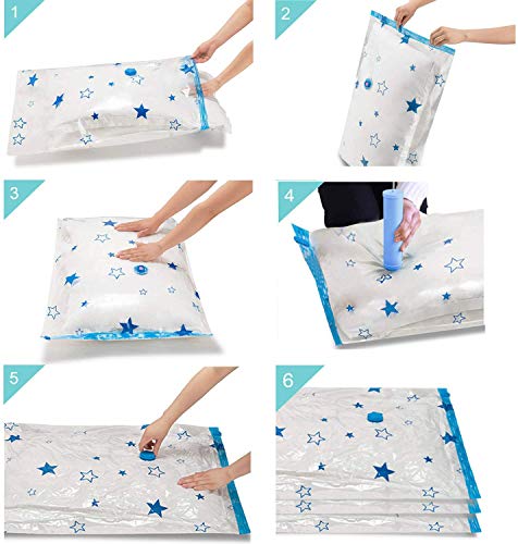 Vacuum Storage Bags, Space Saver Bags and Travel Storage Compression Bags for Clothes, Comforter, Pillows, Blankets, Plush Toys(4pack) (23x16in)