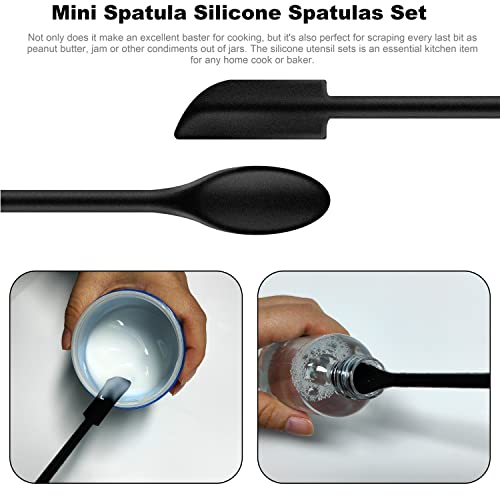Spatula Set of 6 Silicone Mini Makeup Spatulas,Small Rubber Spatula for Cooking or Baking Kitchen Gadgets Spatula Silicone for Mini Jar,Cosmetics or Reusable Beauty Spatula