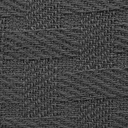 GLAMBURG 100% Cotton Bed Blanket, Breathable Bed Blanket Twin Size, Cotton Thermal Blankets Twin Size - Perfect for Layering Any Bed for All Season - Charcoal Grey