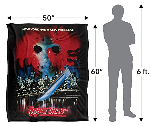 Friday The 13Th Blanket, 50"x60" Jason Takes Manhattan Poster Silky Touch Super Soft Throw Blanket