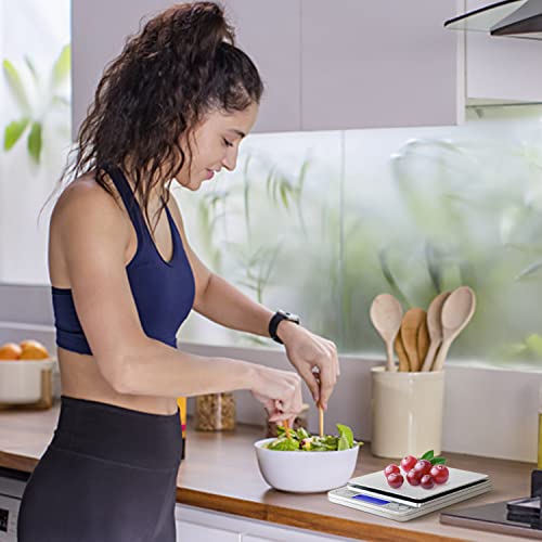 Food Scale, CHWARES Rechargeable Kitchen Scale with Trays 3000g/0.1g, Small Scale with Tare Function Digital Scale Grams and Ounces for Weight Loss, Dieting, Cooking, Meal Prep, Coffee, Jewelry