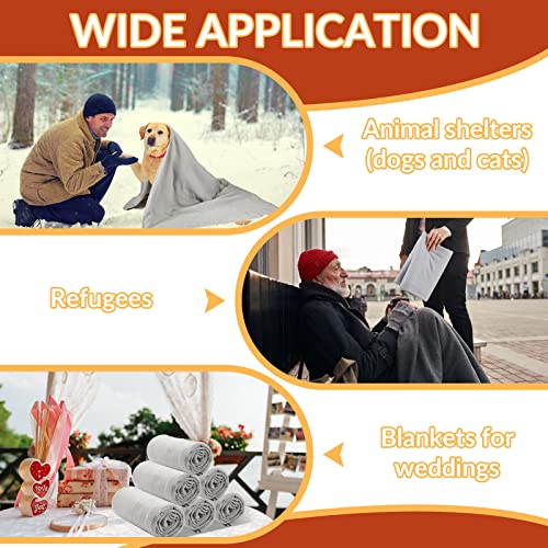 30 Pieces Soft Fleece Throw Blanket Grey Cozy Bulk Blanket 50 x 60 Inches Comfy Fleece Blanket for Home Office Wedding Gifts Outdoor Travel Use