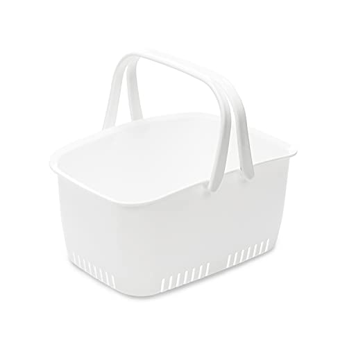 carrotez Shower Caddy Basket, Plastic Storage Basket for Bathroom, Shower Basket, Portable Storage Organizer with Handles for Bathroom, College Dorm, Bedroom, Kitchen