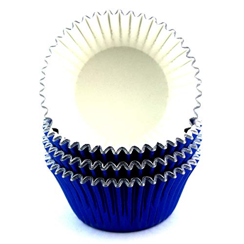 Eoonfirst Foil Metallic Cupcake Liners Standard Baking Cups 100 Pcs (Navy Blue)