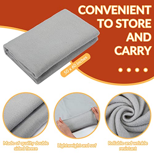 30 Pieces Soft Fleece Throw Blanket Grey Cozy Bulk Blanket 50 x 60 Inches Comfy Fleece Blanket for Home Office Wedding Gifts Outdoor Travel Use
