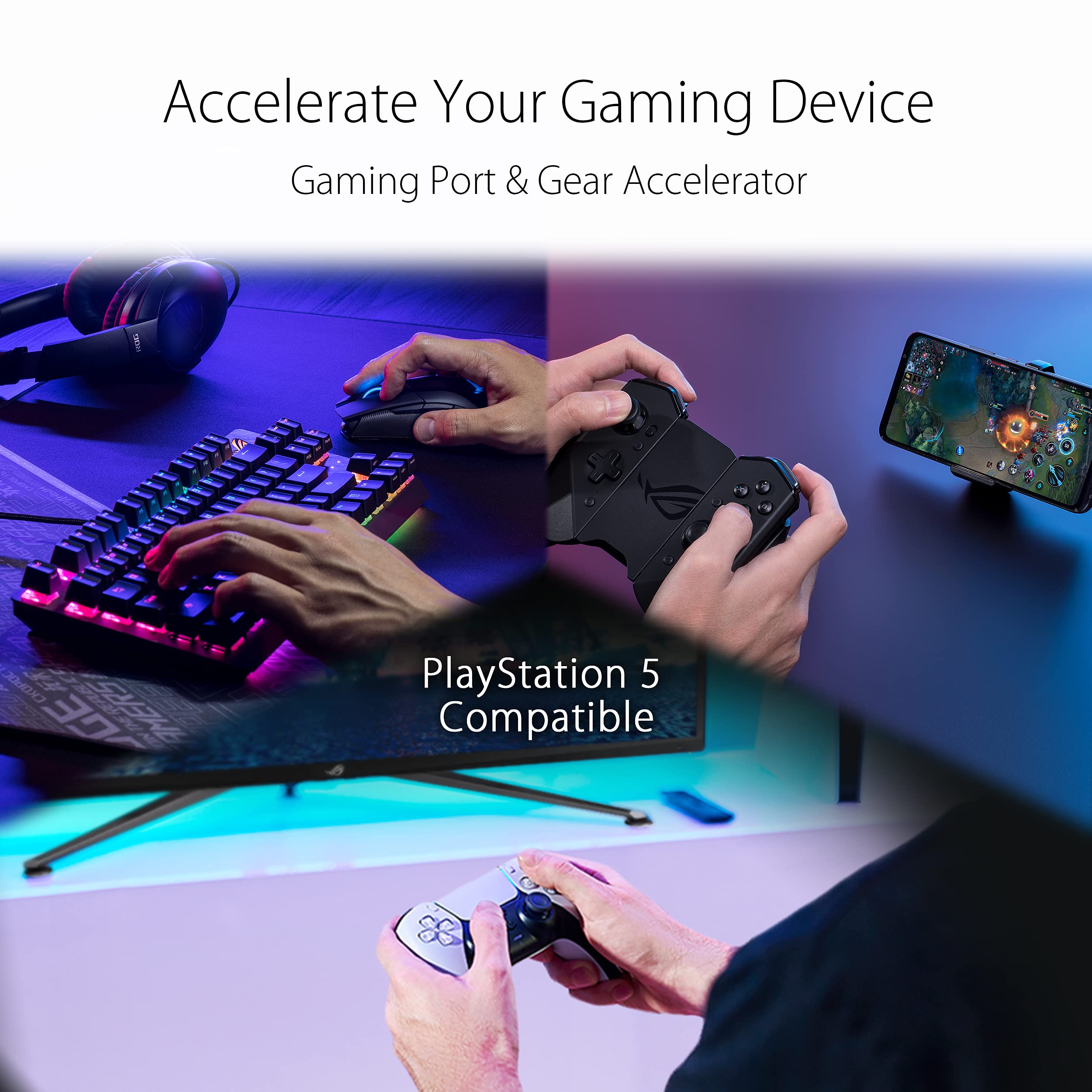 ASUS ROG Strix GS-AX5400 WiFi 6 Extendable Gaming Router, Gaming Port, Mobile Game Mode, Port Forwarding, VPN Fusion, Aura RGB, Subscription-free Network Security, Instant Guard, AiMesh Compatible
