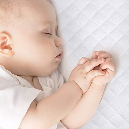 Waterproof Bassinet Mattress Pad Cover Compatible with Chicco LullaGo Anywhere Portable Bassinet, 2 Pack, Ultra Soft Viscose Made from Bamboo Terry Surface