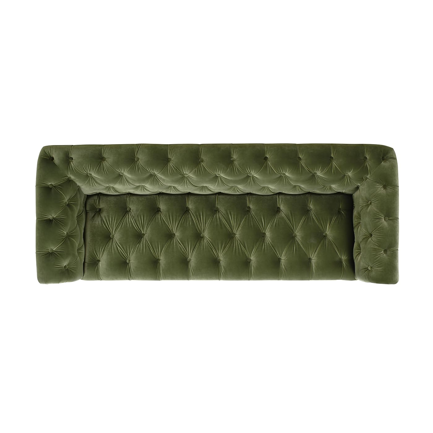 Jennifer Taylor Home Alto 88" Tufted Chesterfield Sofa, Olive Green Performance Velvet