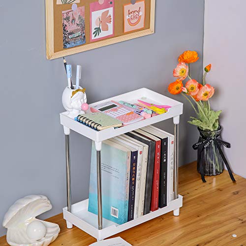 Bathroom Organizer Countertop,2-Tier Vanity Tray Corner Shelf for Makeup Cosmetic Perfume Skincare Bathroom,Multi-Functional Acrylic Organizer in Vanity Dresser