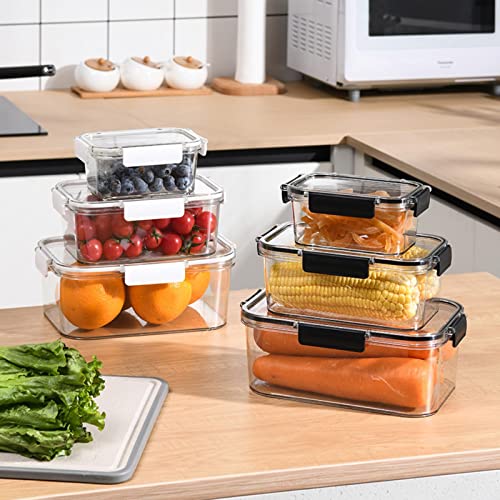 2 pack Transparent with lid food preservation box Household refrigerator freezer sealed box Vegetable and fruit classification plastic storage box