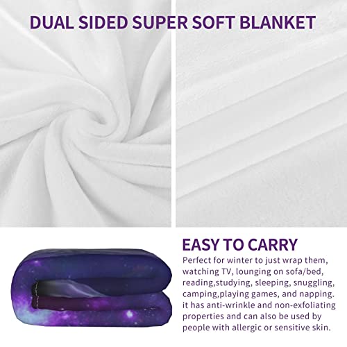 Galaxy Wolf Hooded Blanket Anti-Pilling Flannel Wearable Blanket Hoodie-Plush Warm Blanket Throw Blankets Fit for Kids, Adults, Teens