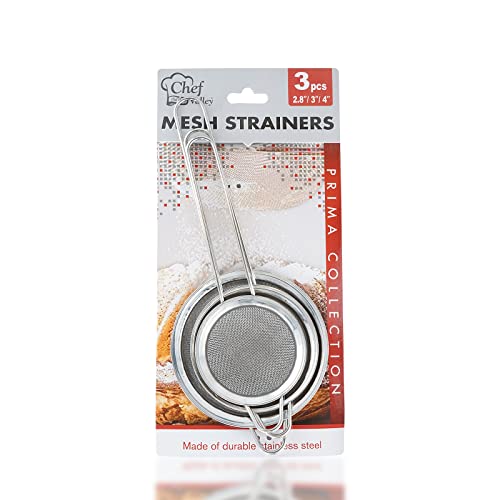 17supply Multifunctional stainless steel filter spoon, 3-Piece fine mesh filter, made of stainless steel, easy to clean. Safe, durable, and versatile, it can meet every need in the kitchen.