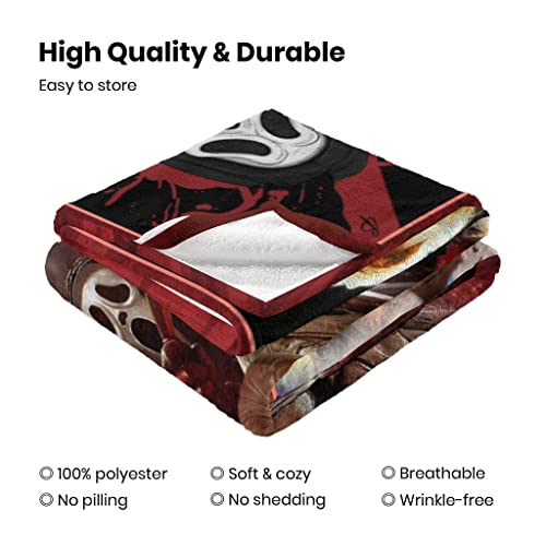 Horror Blanket Throw Fleece Blanket Throw Blanket Fuzzy Plush Blanket Luxury Flannel Blanket for Couch Sofa or Bed 50"x40"