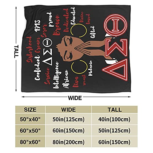 Sorority Gifts Throw Blanket Ultra Soft Fleece Blanket Lightweight Bed Air Conditioner Blanket Quilt Durable Home Decor Blanket Sofa Blanket for All Seasons,50"X40"