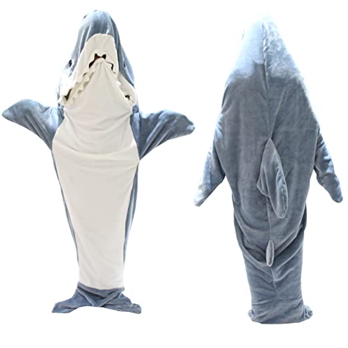 Shark Blanket, Shark Blanket Super Soft Cozy Flannel, Wearable Shark Blanket Adult, Shark Blanket Hoodie (1 pcs)