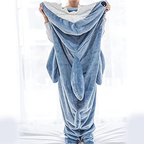 Shark Blanket, Shark Blanket Super Soft Cozy Flannel, Wearable Shark Blanket Adult, Shark Blanket Hoodie (1 pcs)