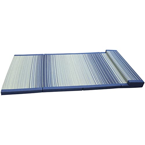 ZPZFDC Folding Japanese Traditional Tatami Mattress Mat Rectangle Large Foldable Floor Mat Sleeping Tatami Mat Flooring (Color : Blue, Size : 90x200x3.5cm)