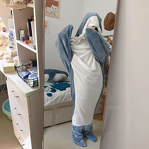 Shark Blanket, Shark Blanket Super Soft Cozy Flannel, Wearable Shark Blanket Adult, Shark Blanket Hoodie (1 pcs)