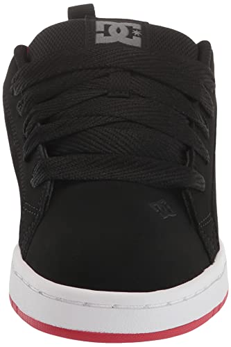 DC Shoes Men's Court Graffik Casual Low Top Skate Shoe Sneaker, Black/Grey/RED, 11