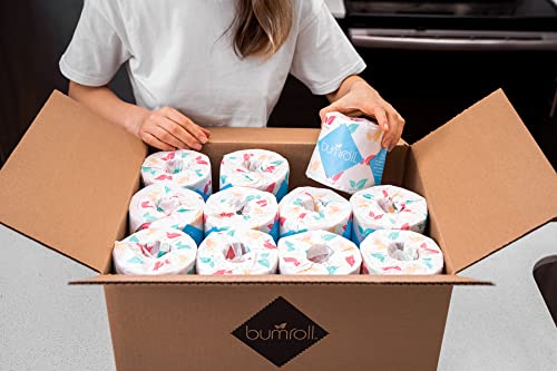 Bumroll Made in USA, 24 Premium Earth Friendly Recycled Toilet Paper Rolls - Soft, Absorbent & Eco-Friendly Bathrooms Tissue Rolls for Home & Office - Septic Safe & RV-Friendly - Bulk Toilet Paper