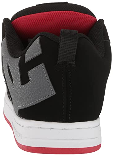 DC Shoes Men's Court Graffik Casual Low Top Skate Shoe Sneaker, Black/Grey/RED, 11