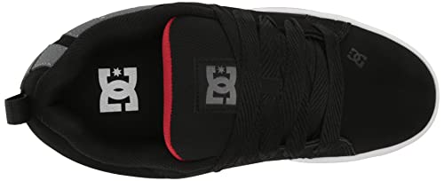 DC Shoes Men's Court Graffik Casual Low Top Skate Shoe Sneaker, Black/Grey/RED, 11