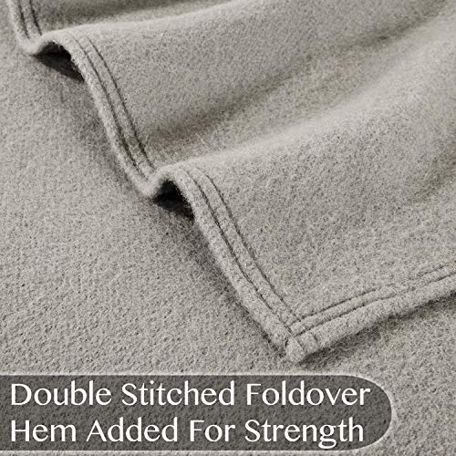 Poyet Motte Antibes 350GSM 100-Percent Wool Medium Weight Oversized Blanket, Machine Washable (Grey, King Size)