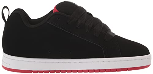 DC Shoes Men's Court Graffik Casual Low Top Skate Shoe Sneaker, Black/Grey/RED, 11